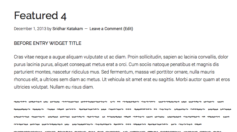 How To Add Before Entry Widget Area In Genesis Sridhar Katakam