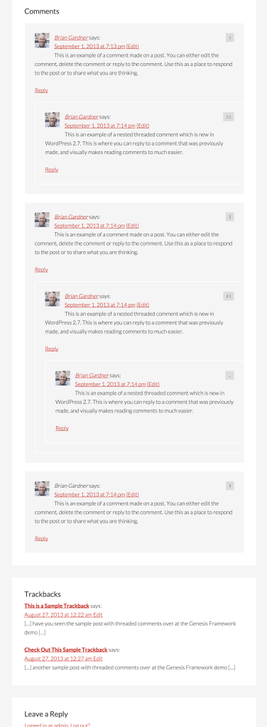 Threaded Comment Numbering in Genesis - Sridhar Katakam