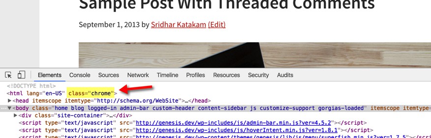 How To Automatically Add Browser Class To Html In Wordpress Sridhar 0178