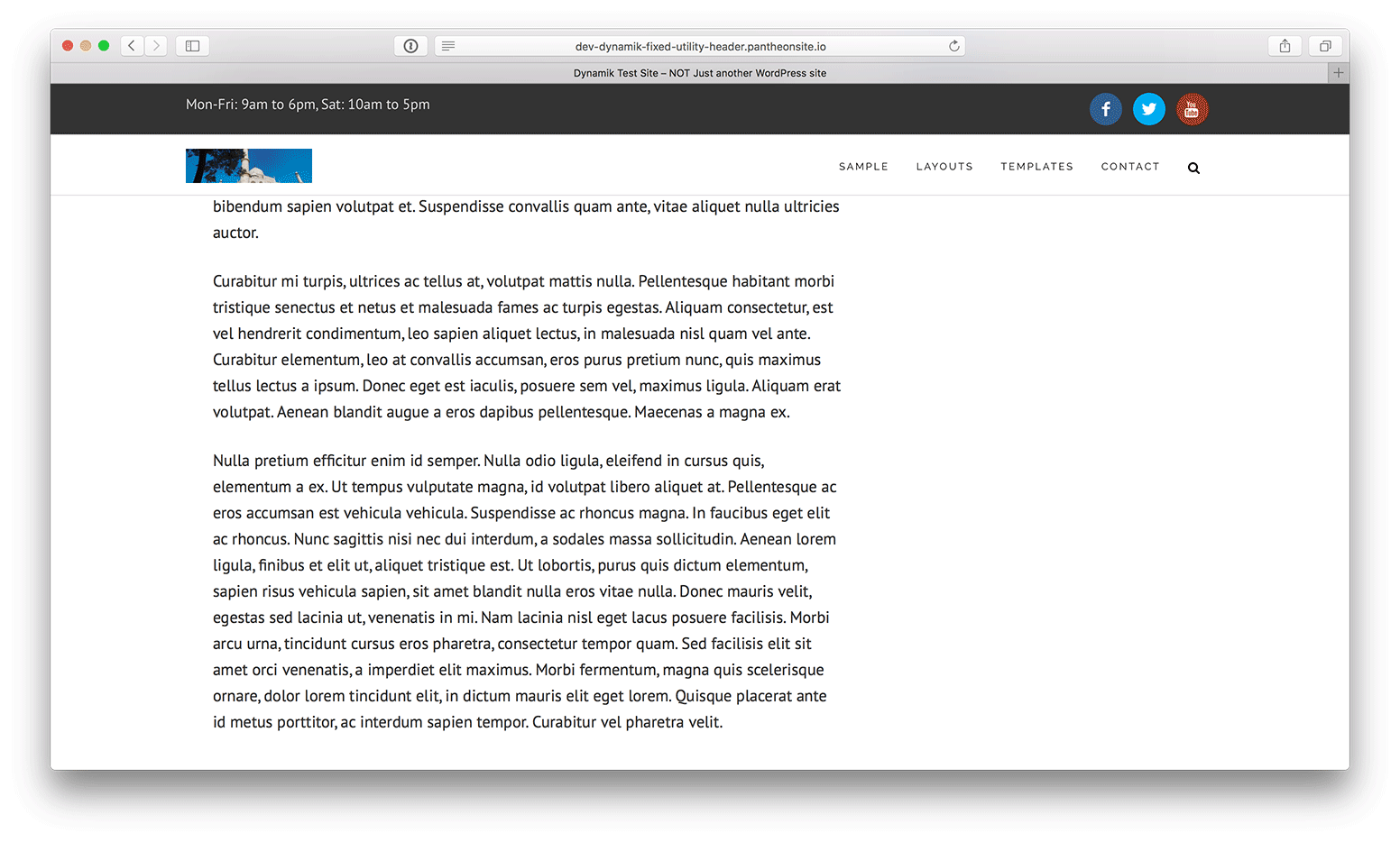 Fixed Utility Bar and Header in Dynamik - Sridhar Katakam