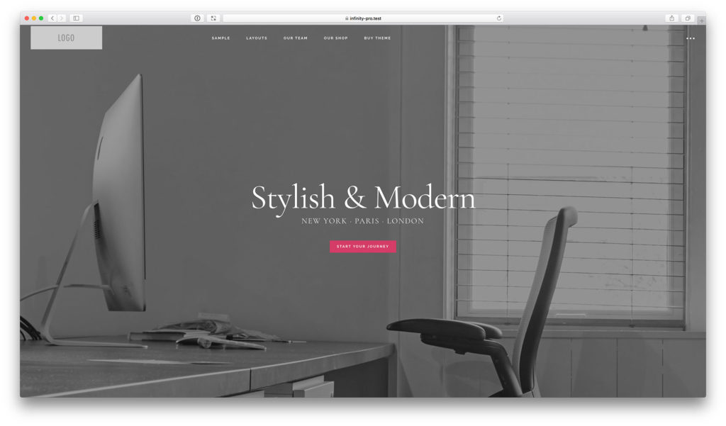 Transparent site header on Infinity Pro's homepage when there's a ...
