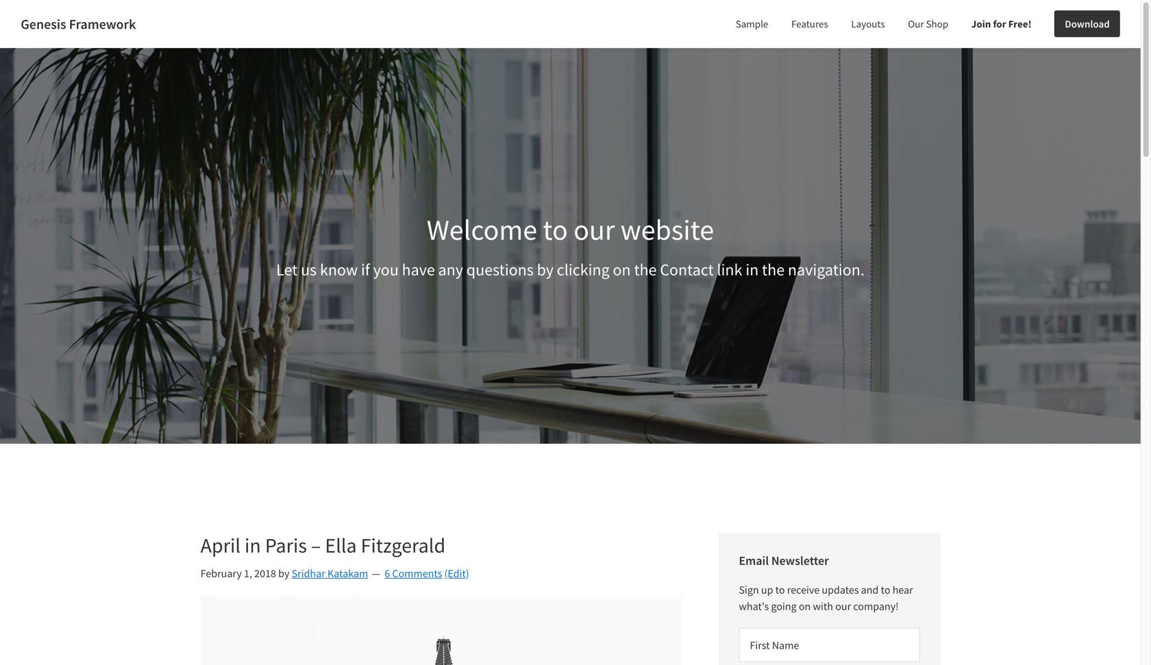 Home Featured widget in Genesis Sample - Sridhar Katakam